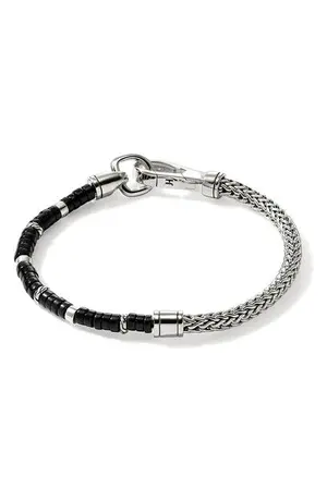 John Hardy John Hardy Heishi Chain Bracelet Silver/black