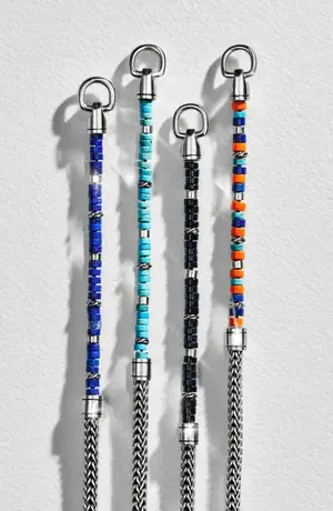 John Hardy Heishi Chain Bracelet - Silver/blue/orange