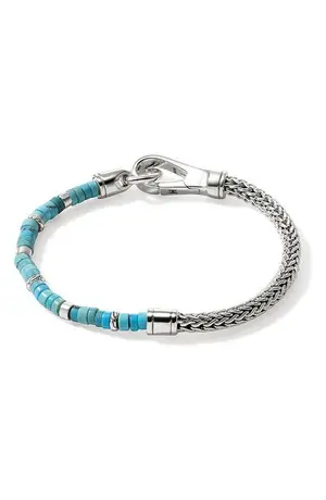 John Hardy John Hardy Heishi Chain Bracelet Turquoise