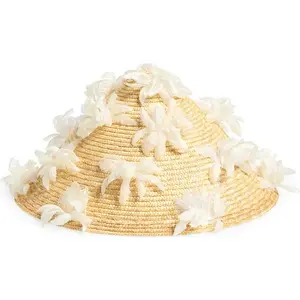GIGI BURRIS MILLINERY Hanford Straw Cocktail Hat - Natural/ White