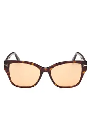 TOM FORD Elsa Butterfly Sunglasses - Dark Havana Eco / T Logo