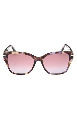 TOM FORD Elsa Butterfly Sunglasses - Violet Havana / T Logo