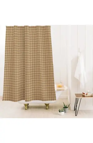 DENY DESIGNS Kraft Grid Shower Curtain