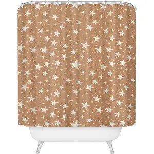 DENY DESIGNS Star Print Shower Curtain - Brown