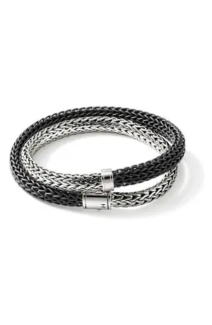 John Hardy Icon Wrap Bracelet - Silver/black