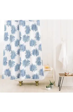 DENY DESIGNS Sun Palm Chambray Shower Curtain