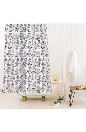DENY DESIGNS Mushroom Collection Shower Curtain