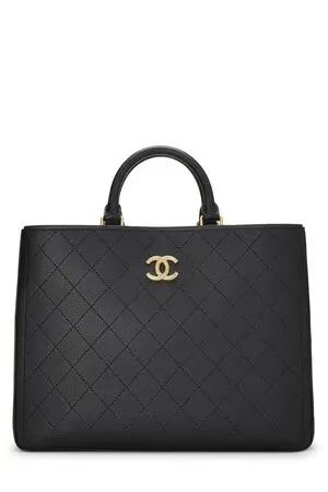 Chanel Quilted Caviar Shopping Tote Large