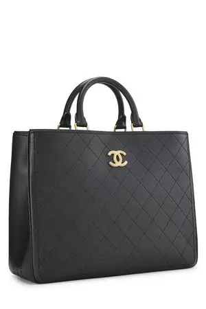 Chanel Quilted Caviar Shopping Tote Large