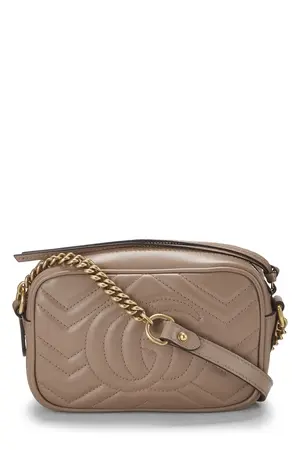 Gucci Leather Gg Marmont Crossbody - Pink