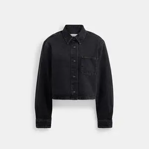 COACH Cropped Denim Button Down In Organic Cotton
