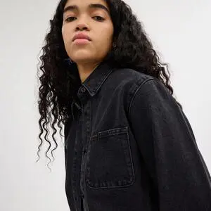 COACH Cropped Denim Button Down In Organic Cotton
