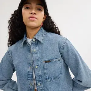COACH® Cropped Denim Button Down