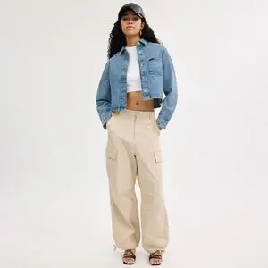 COACH® Cropped Denim Button Down