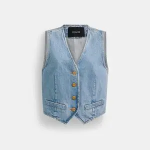 COACH Denim Vest In Organic Cotton