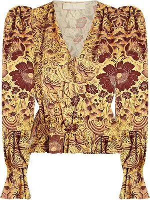 Ulla Johnson Ren Peplum Blouse Amber - Multi