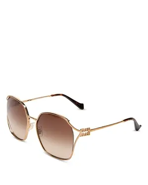 Miu Miu Geometric Sunglasses, 60mm - Brass