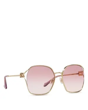 Miu Miu Geometric Sunglasses, 60mm - Gold
