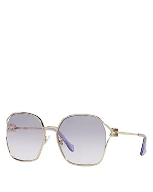 Miu Miu Geometric Sunglasses, 60mm Gold/purple Gradient