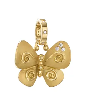 Temple St. Clair 18k Yellow Diamond Butterfly Pendant - Gold