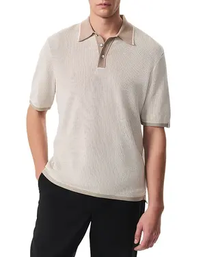 Rag & Bone Harvey Classic Fit Polo Shirt Light Beige