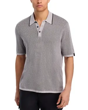 Rag & Bone Harvey Classic Fit Polo Shirt Lilac Gray