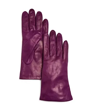 Bloomingdale'S Bloomingdale's Exclusive Cashmere Lined Leather Gloves Eggplant