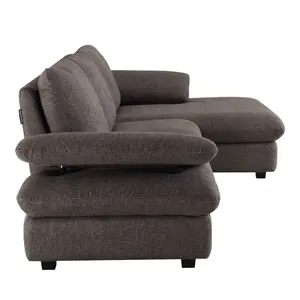 CHATEAU D'AX Mason Two Piece Sectional Sofa & Chaise - X Dark Grey