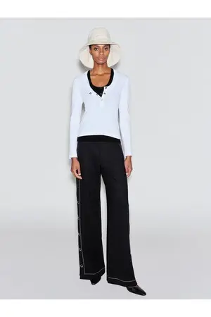 Rosetta Getty Scoop Neck Henley Top