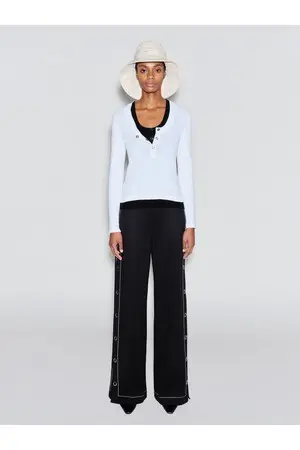 Rosetta Getty Scoop Neck Henley Top