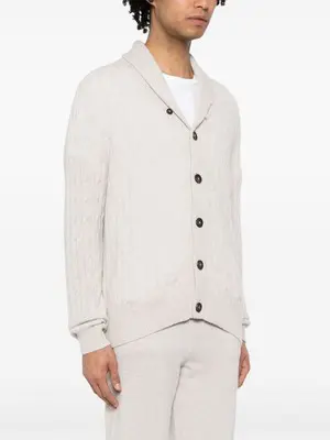 N.peal Garrick Cable-knit Cardigan - Neutrals