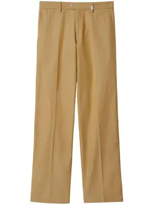 Burberry Straight-leg Cotton Trousers - Neutrals