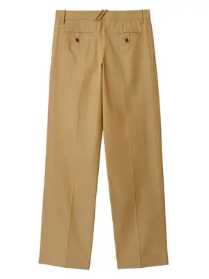 Burberry Straight-leg Cotton Trousers - Neutrals