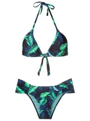 LYGIA & NANNY Vicky Leaf-print Bikini - Blue