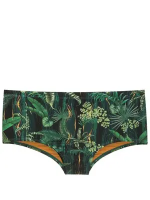 LYGIA & NANNY Parati Leaf-print Swimming Trunks - Green