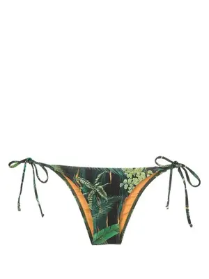 LYGIA & NANNY Leaf-print Bikini Bottom - Green
