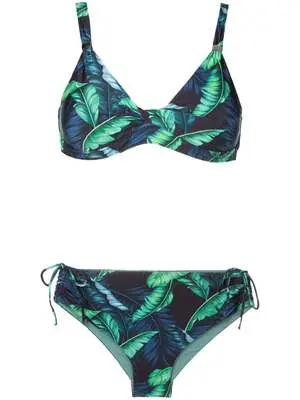 LYGIA & NANNY Marcela Leaf-print Bikini - Blue