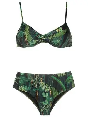 LYGIA & NANNY Verônica Leaf-print Bikini - Green