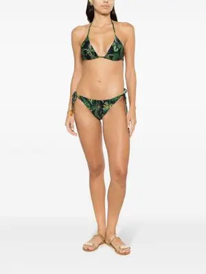 LYGIA & NANNY Maya Leaf-print Triangle Bikini - Green