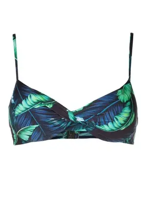 LYGIA & NANNY Cassis Leaf-print Bikini Top - Blue