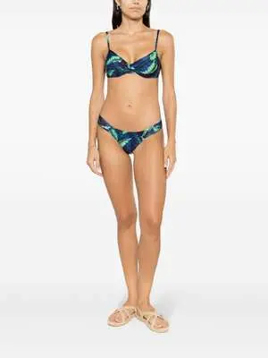 LYGIA & NANNY Cassis Leaf-print Bikini Top