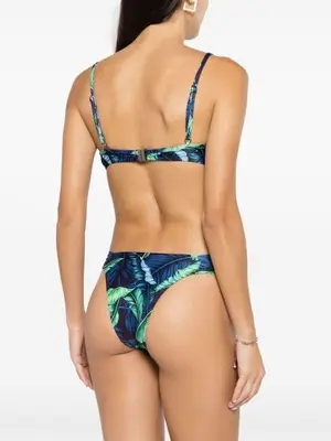 LYGIA & NANNY Cassis Leaf-print Bikini Top