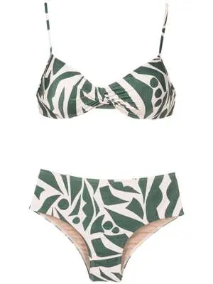 LYGIA & NANNY Veronica Graphic-print Bikini - Green