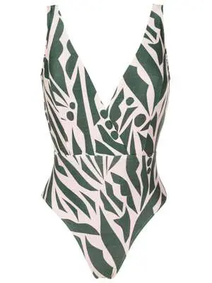 LYGIA & NANNY Evita Abstract-print One-piece - Green
