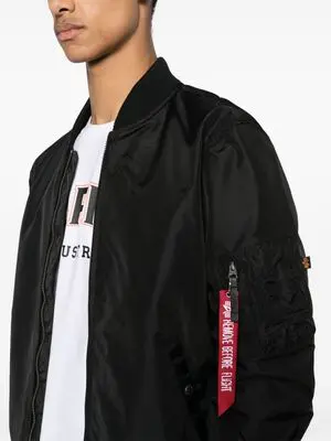 Alpha Industries Zip-up Bomber Jacket - Black