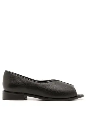 STUDIO CHOFAKIAN Open-toe Leather Flats