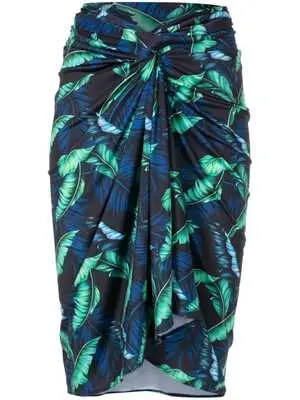 LYGIA & NANNY Orixa Leaf-print Cover-up - Blue