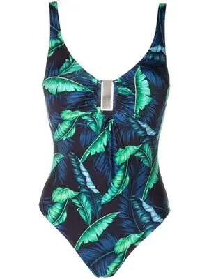 LYGIA & NANNY Mirassol Leaf-print Swimsuit - Blue