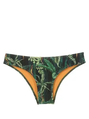 LYGIA & NANNY Waikiki Leaf-print Bikini Bottom - Green