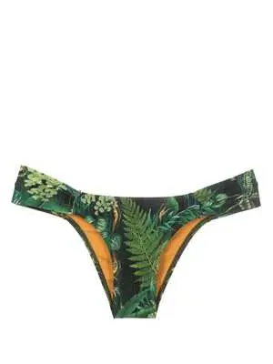 LYGIA & NANNY Ritz Leaf-print Bikini Bottom - Green